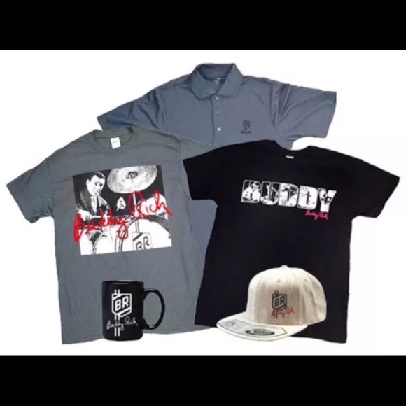 Shirts | Jazz Drummer Buddy Rich Black Polo Shirt | Poshmark